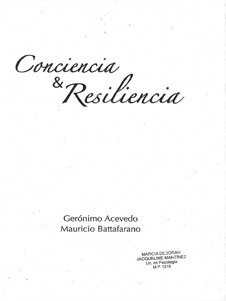 Unidad 1 G Acevedo Conciencia Y Resiliencia PDF