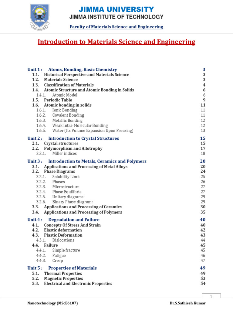 Introduction To Materials Science and Engineering | PDF