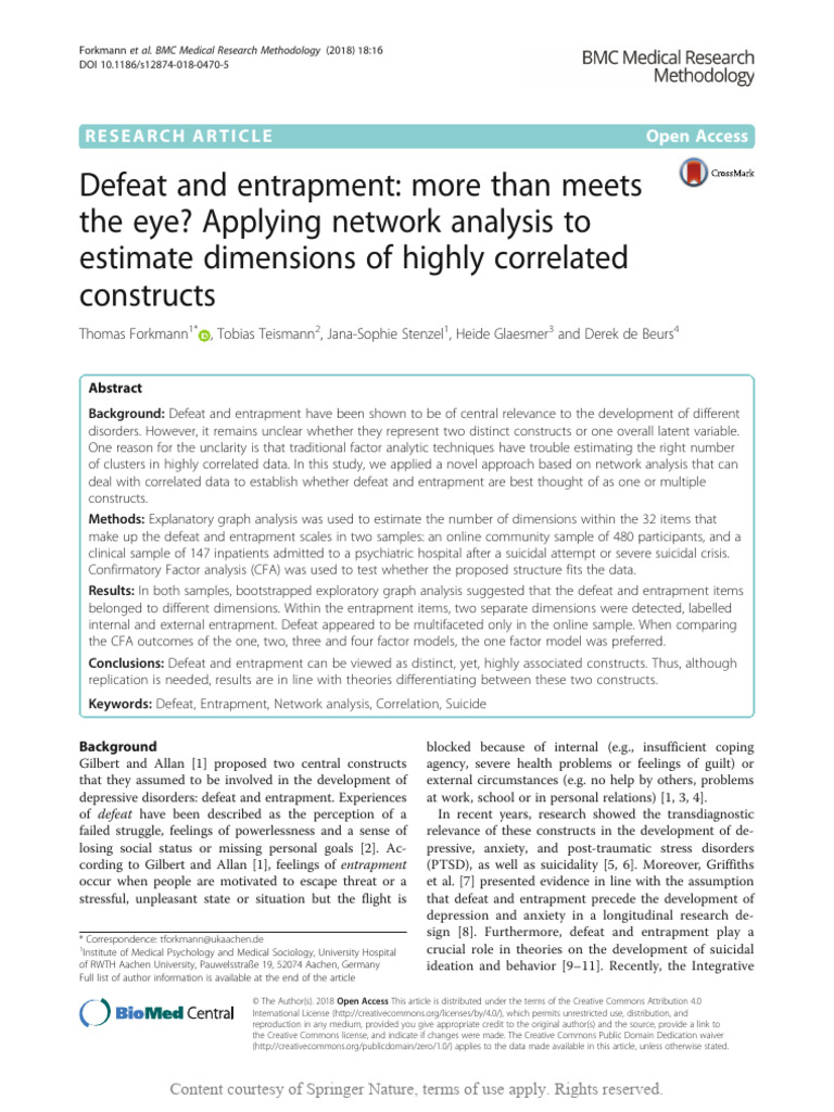 Defeat and Entrapment More Than Meets The Eye Appl | PDF