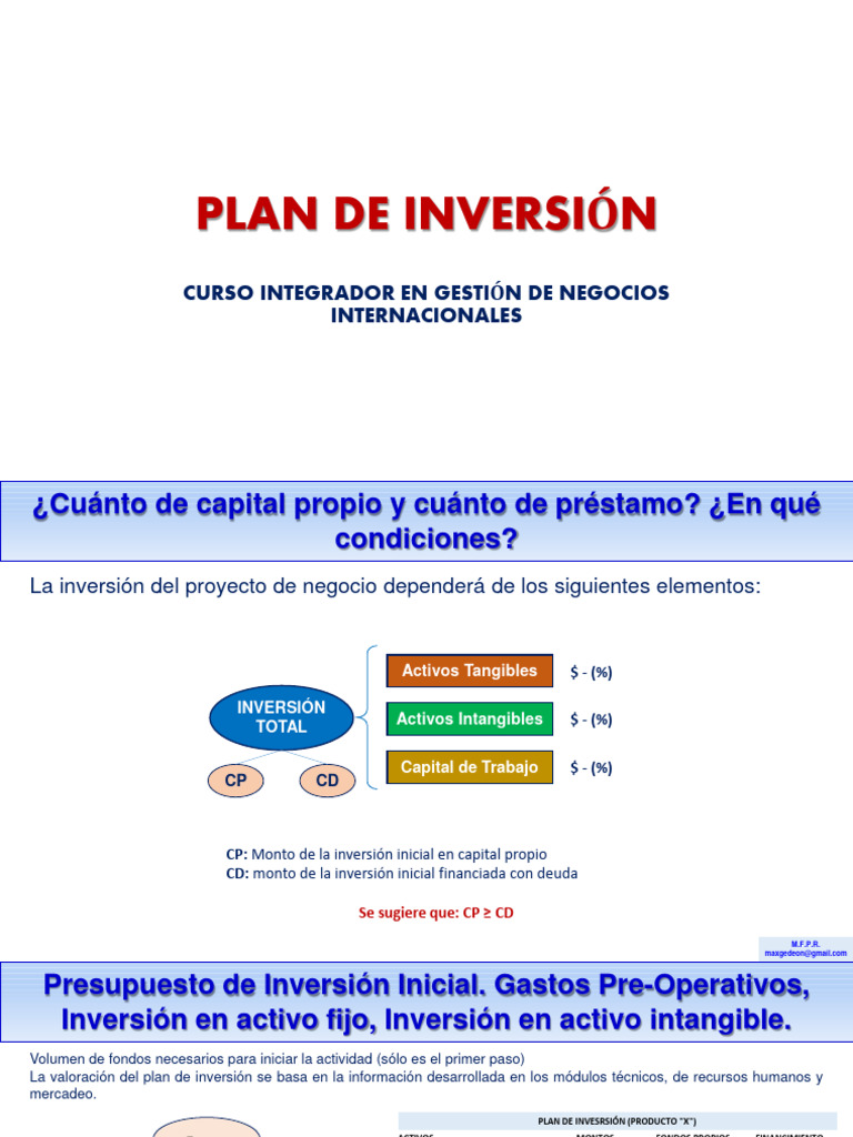 Plan de Inversión | PDF | Capital (economía) | Presupuesto