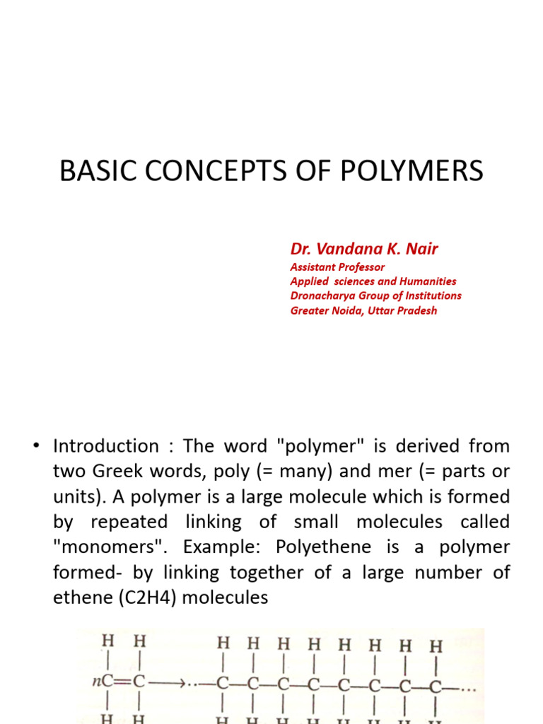 Basic Concepts of Polymers | PDF