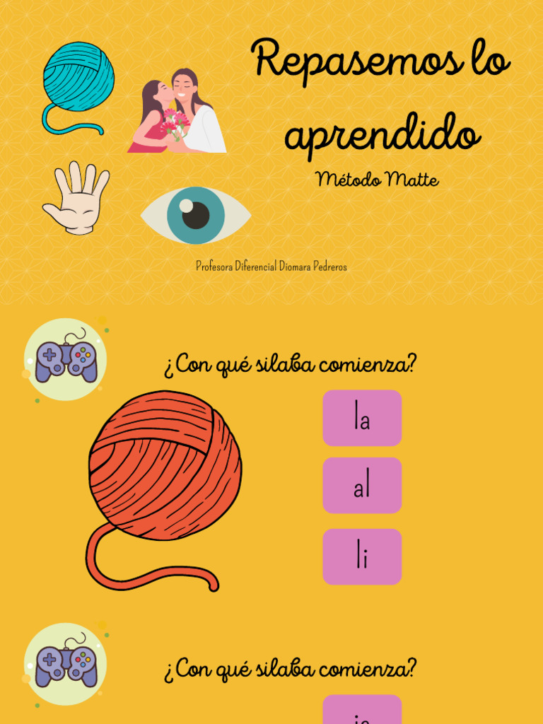 Repasemos Lección Ojo, Mamá, Mano y Lana | PDF