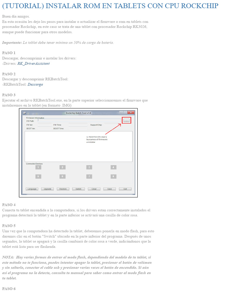 Tabletas, Celulares y Mas - (Tutorial) Instalar Rom en Tablets Con Cpu Rockchip | PDF