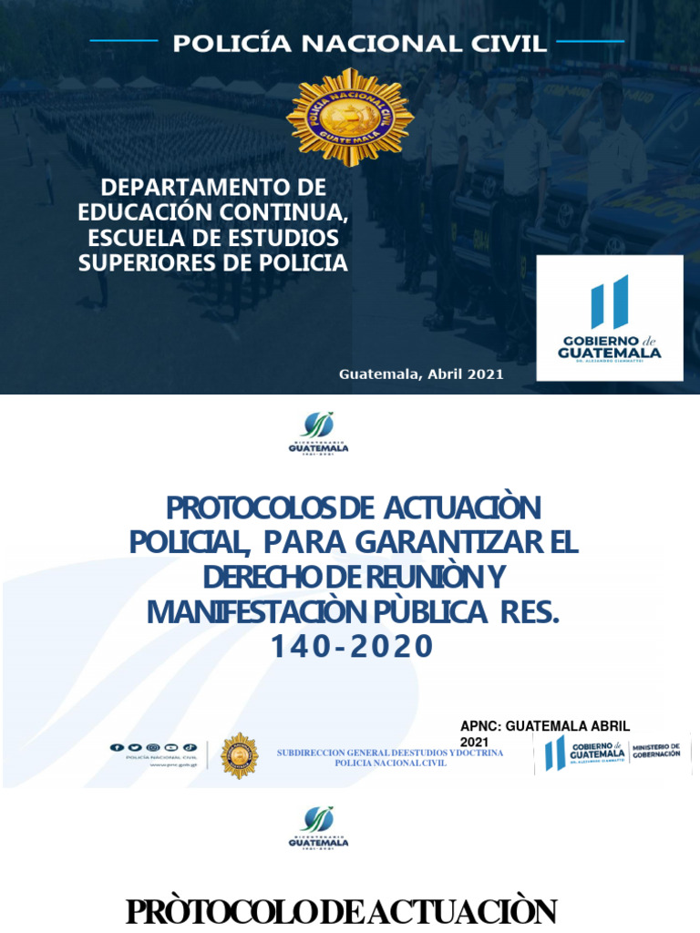Pròtocolo de Actuaciòn Policial, en Reuniones y Manifestaciones Pùblicas Notificadas A La ...
