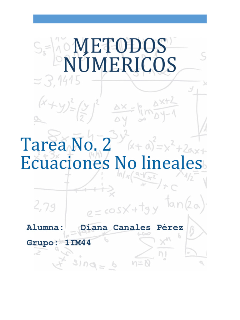 tarea 2 ecuaciones no lineales | PDF