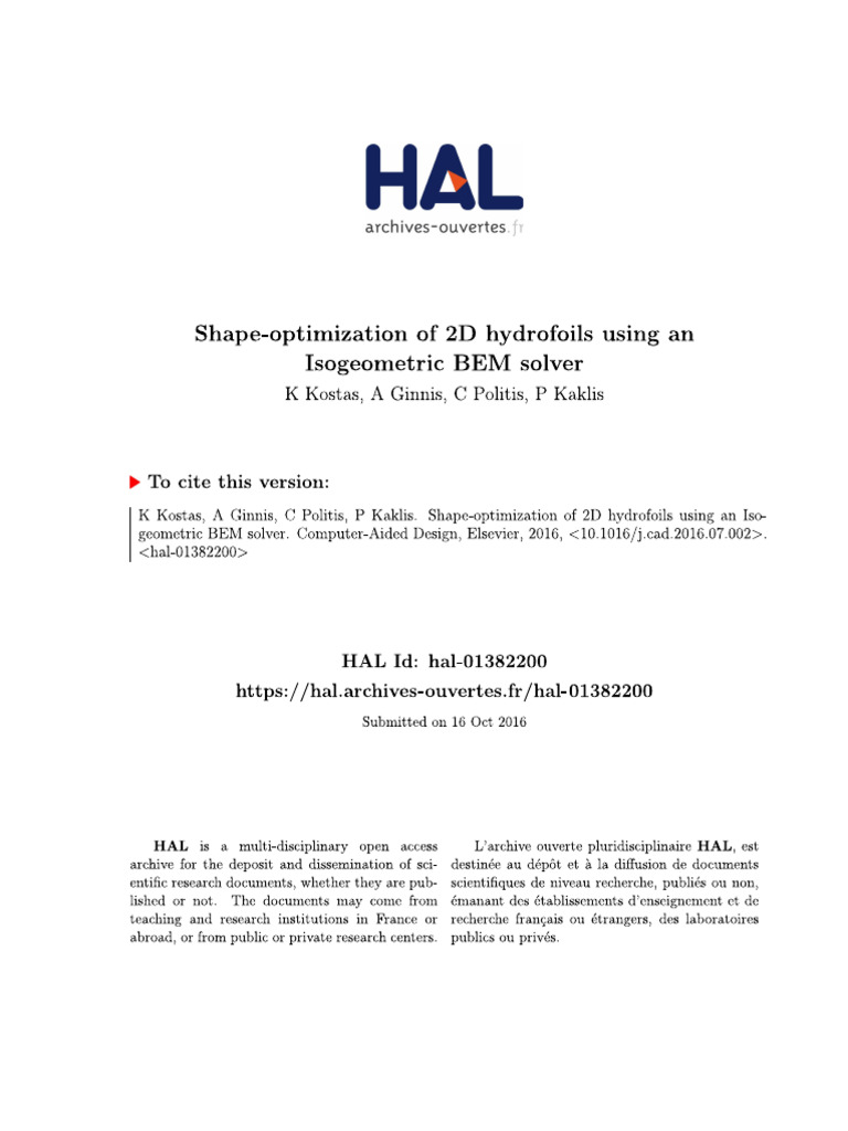 Shape Optimization of 2d Hydrofoil | PDF