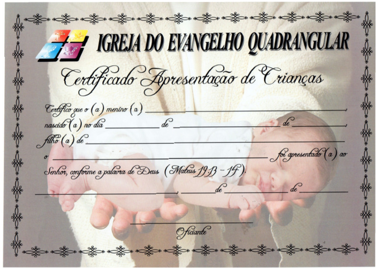 Certificados Apresentação de Crianças | PDF