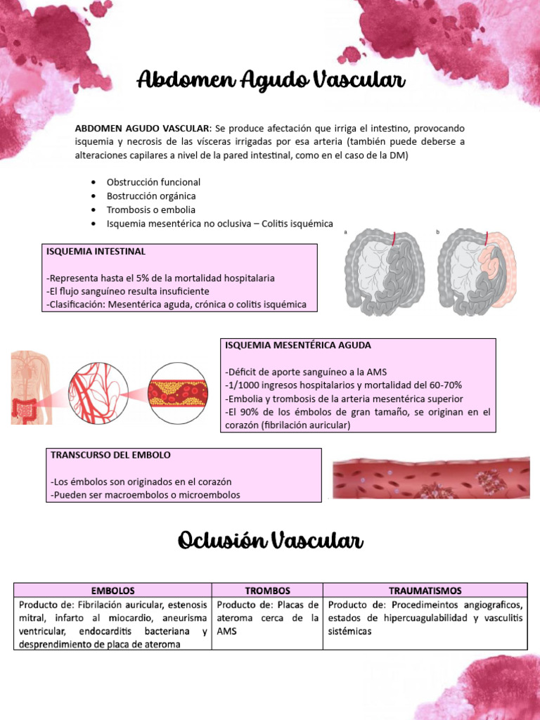Isquemia Mesentérica y Abdomen Agudo | PDF | Isquemia | Trombo