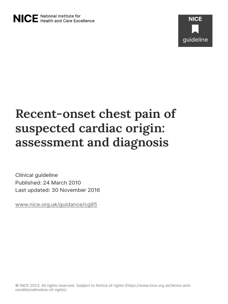 NICE Chest Pain Guideline | PDF | Myocardial Infarction | Coronary ...