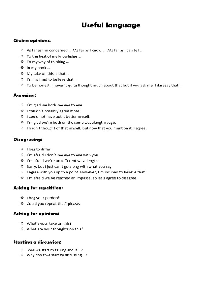 Useful Language | PDF