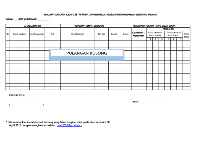 1.borang Maklumat Jurulatih Sekolah Dan PPD 2 | PDF