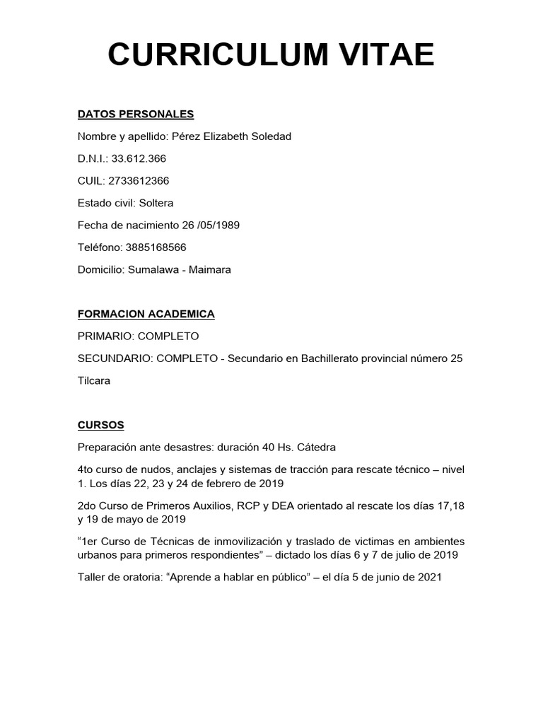 Curriculum Soledad | PDF