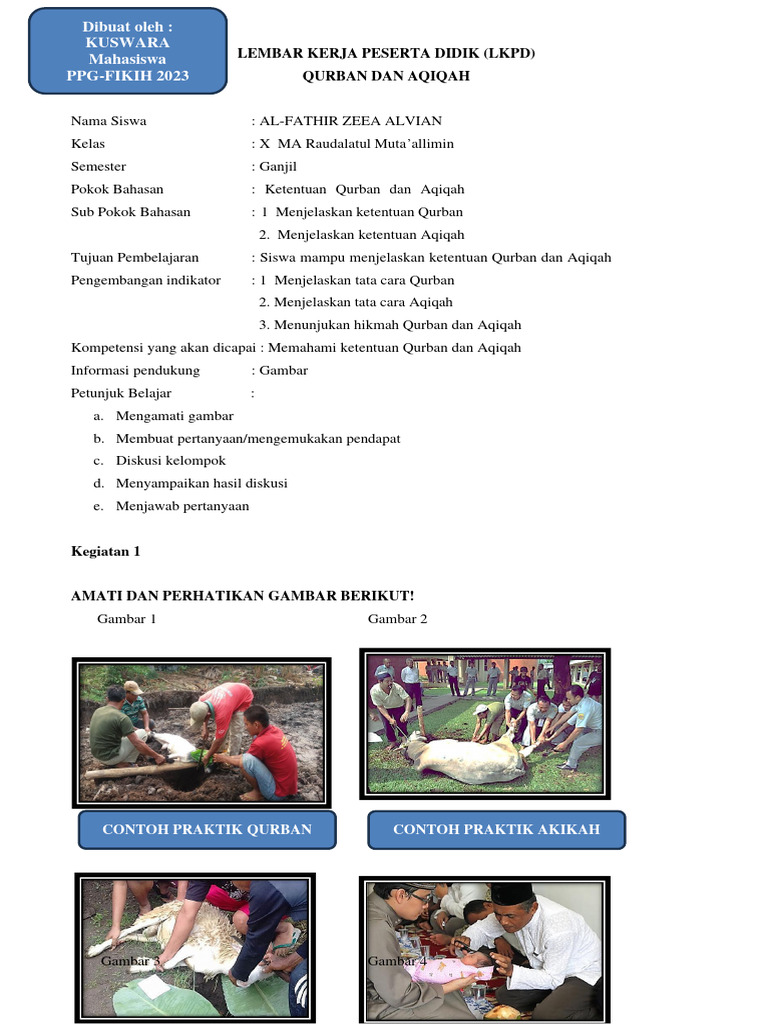 Lkpd-Fikih Semester Ganjil | PDF