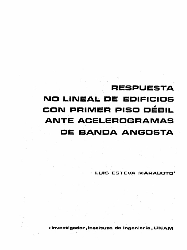 Respuesta Ni Lineal de Edififcios Con Primer Piso Debil | PDF