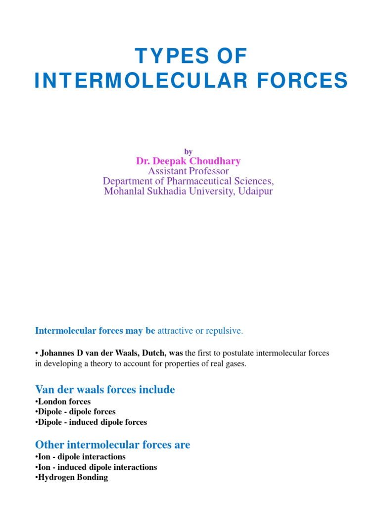 963 - Types of Intermolecular Forces | PDF | Science & Mathematics
