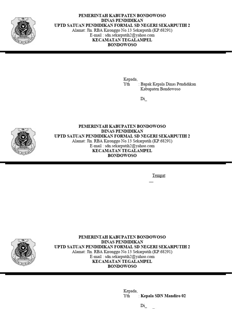 Amplop Dengan Kop | PDF