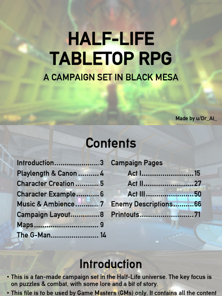 Half-Life Tabletop RPG | PDF | Elevator