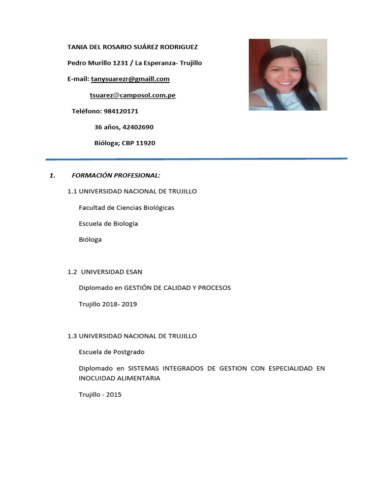 CV Tania Suarez | PDF