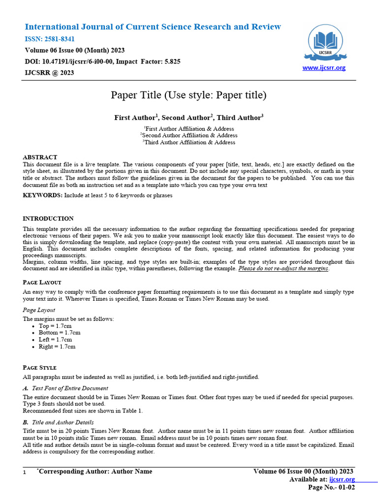 Manuscript Template | PDF