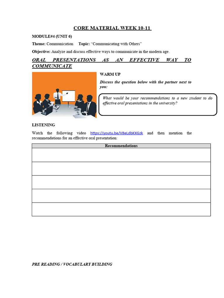 Core Material Week 10-11 | PDF