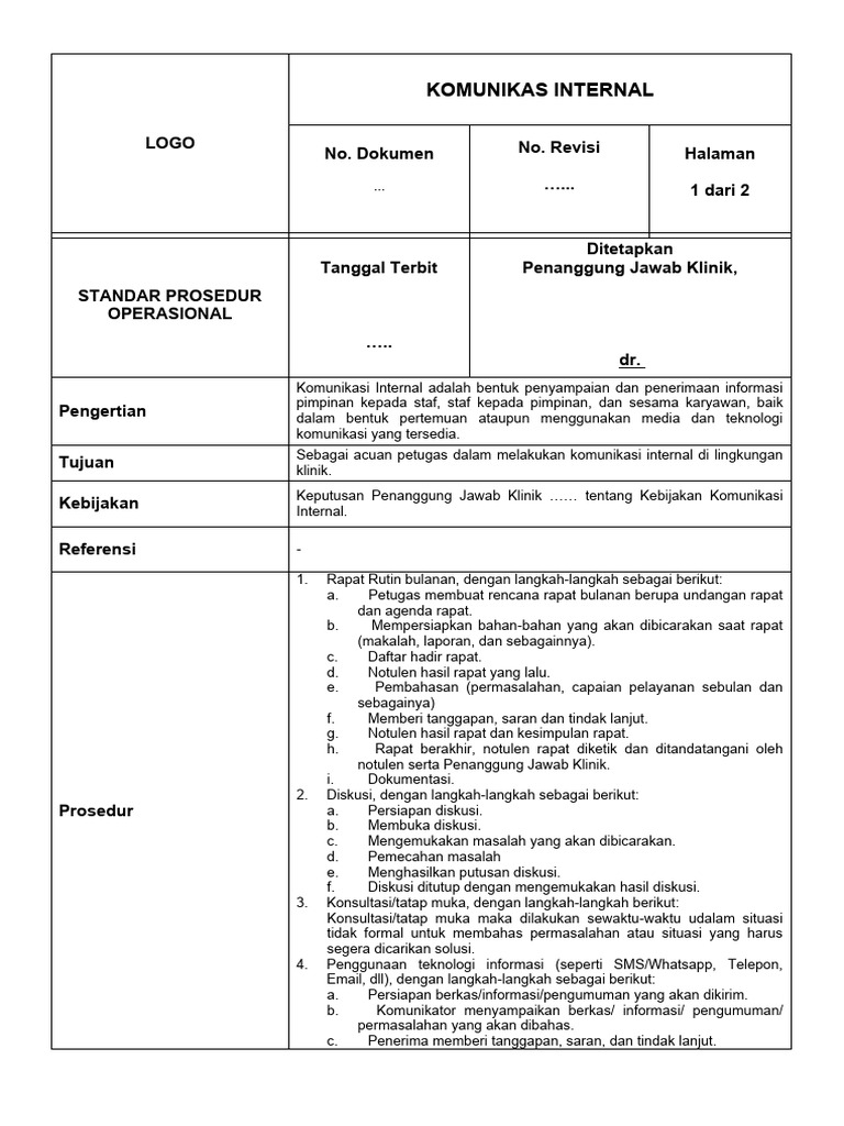 Spo Komunikasi Internal | PDF