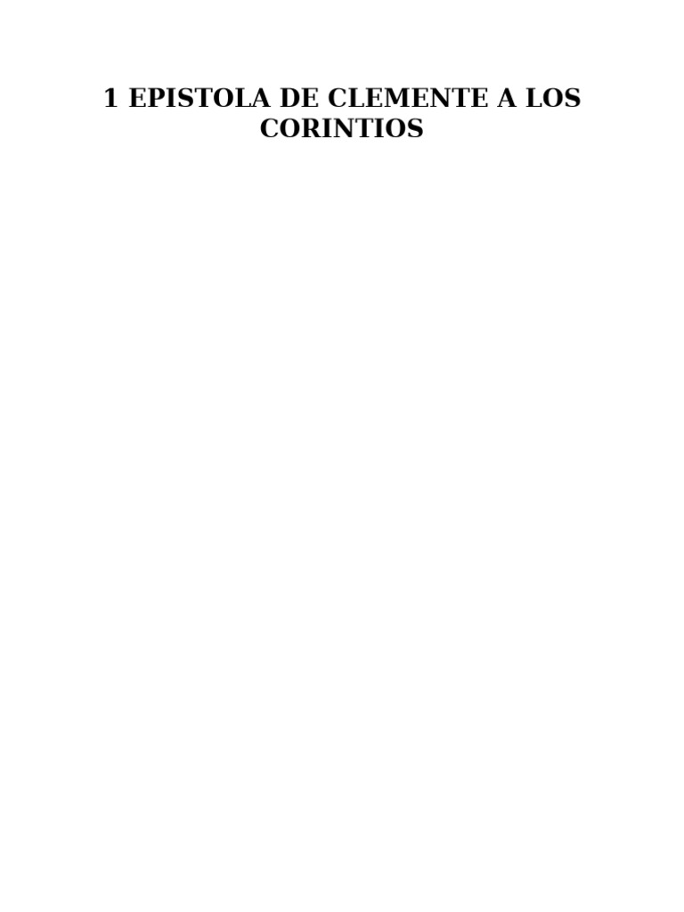 1 Epistola de Clemente A Los Corintios | PDF | Pablo el apóstol | Pecado