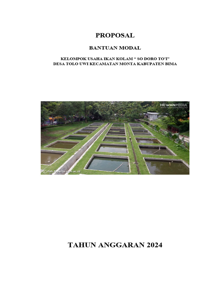 Proposal Usaha Ternak Ikan Kolam | PDF