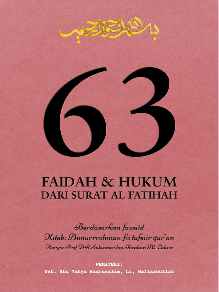 63 FAIDAH & HUKUM DARI SURAT AL FATIHAH - Share-2 | PDF