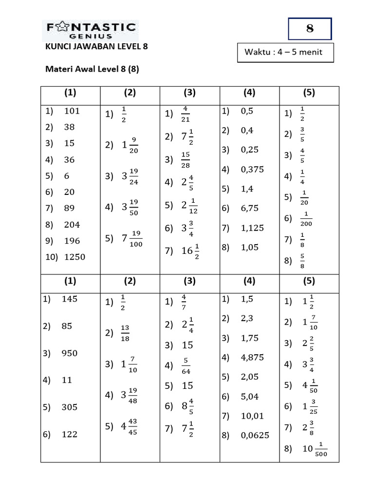 Materi Awal Level 8 | PDF
