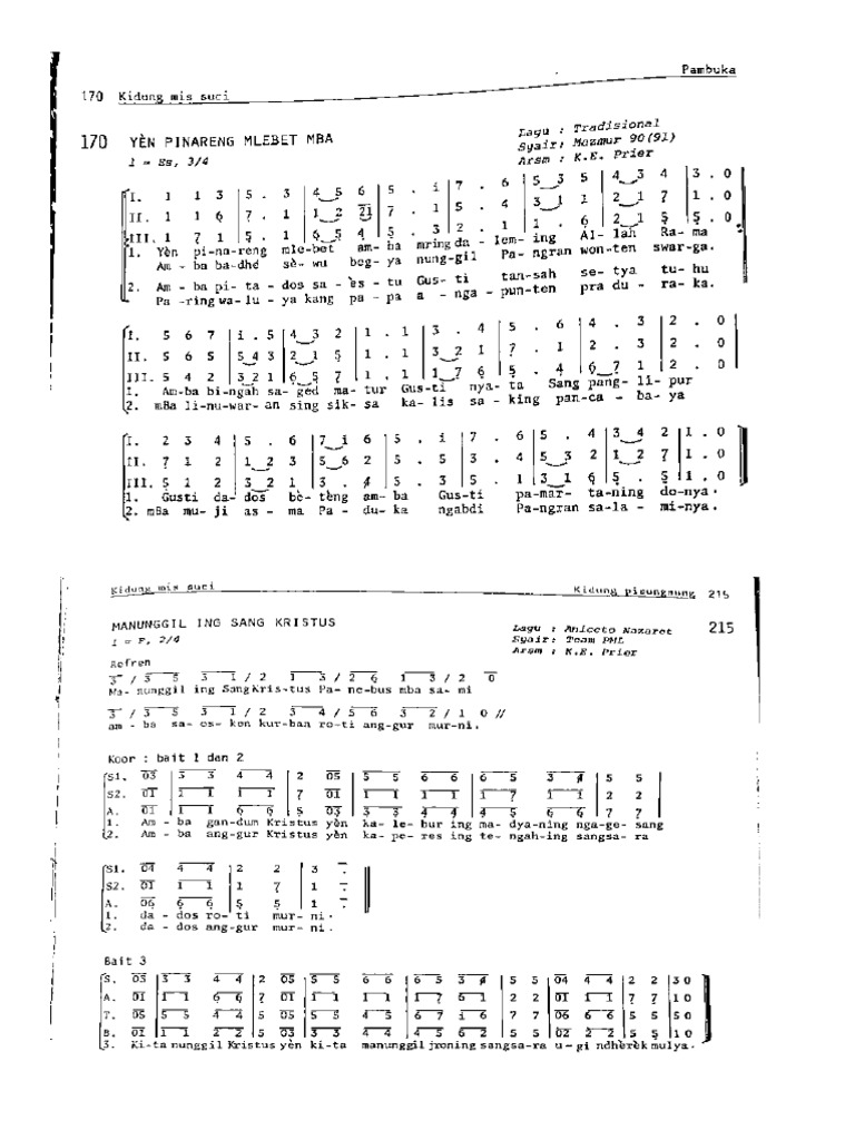 Teks Lagu Misa Jawa Kidung Adi | PDF