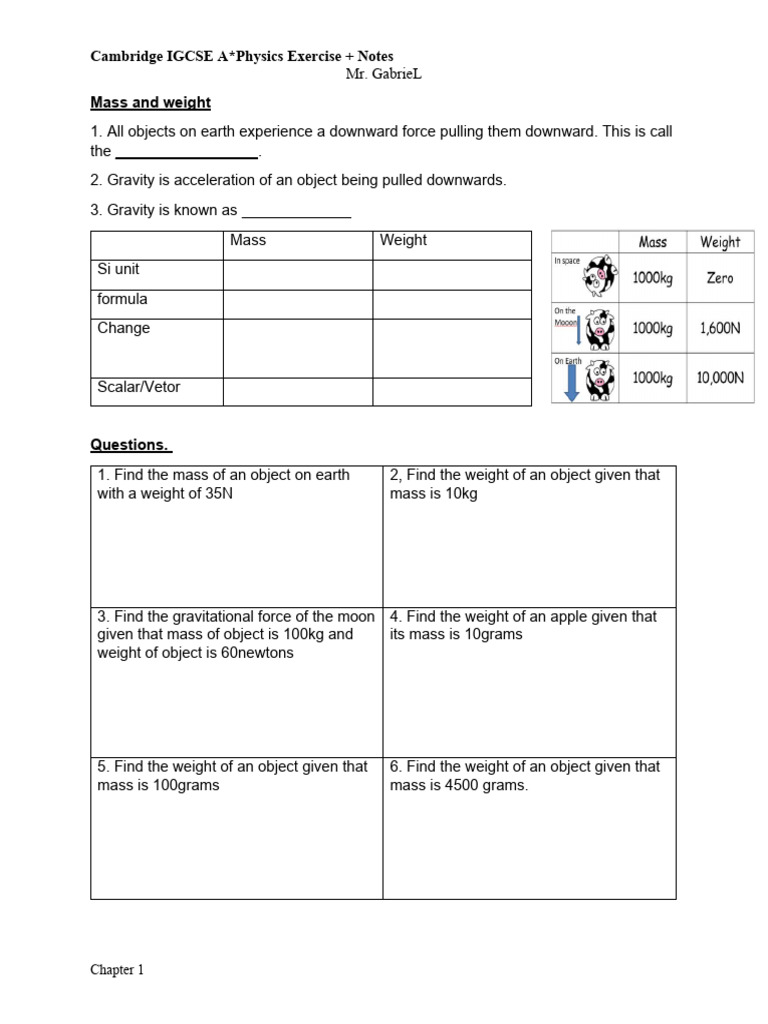 1.3 1.4 Mass and Weight Density STUDENTS | PDF
