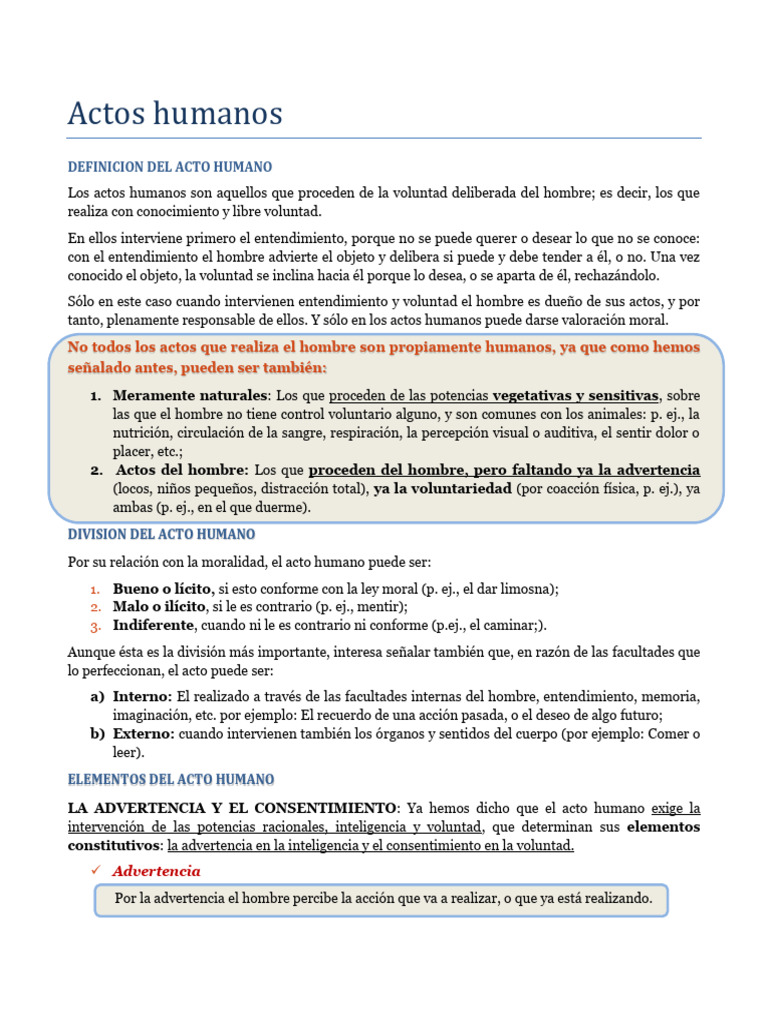 Comprendiendo los Actos Humanos | PDF | Moralidad