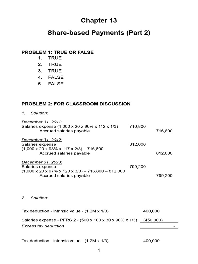 Chapter 13 Share-Based Payments 2 1b | PDF | Finance & Money Management