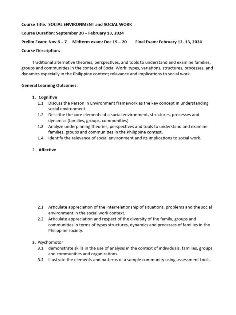 Social Environment and Social Work | PDF