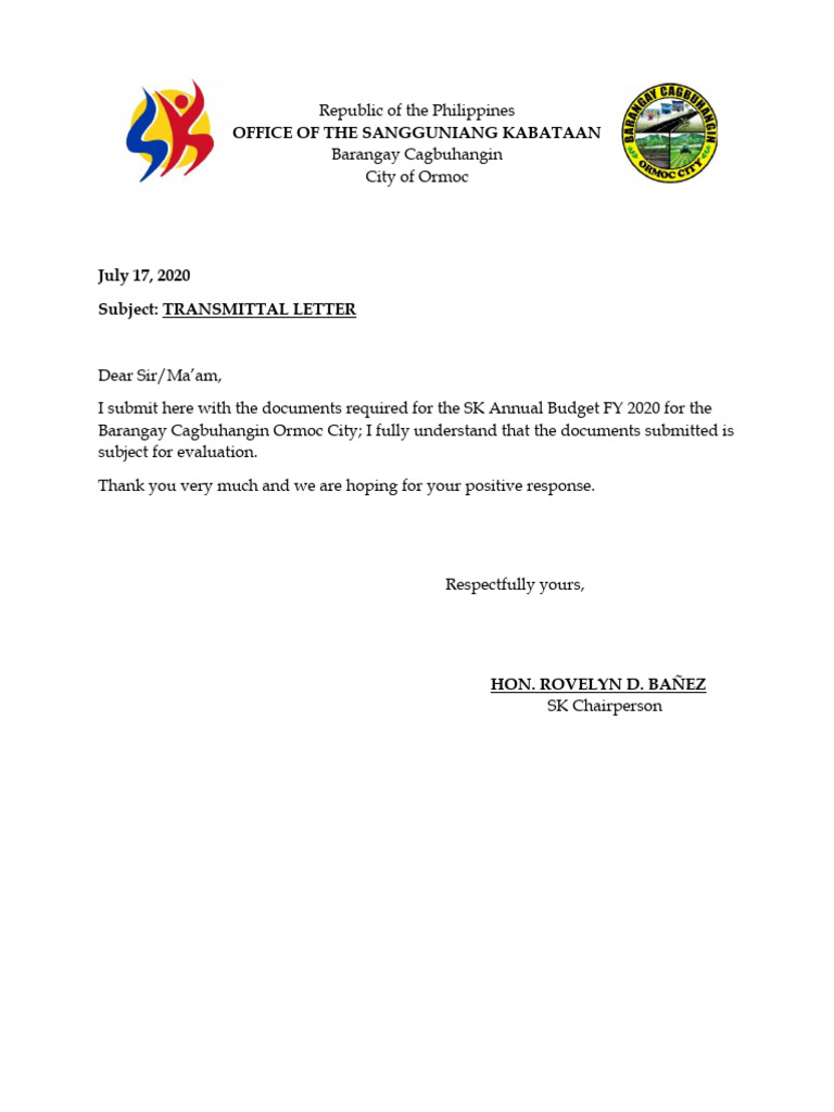 Transmittal Letter | PDF