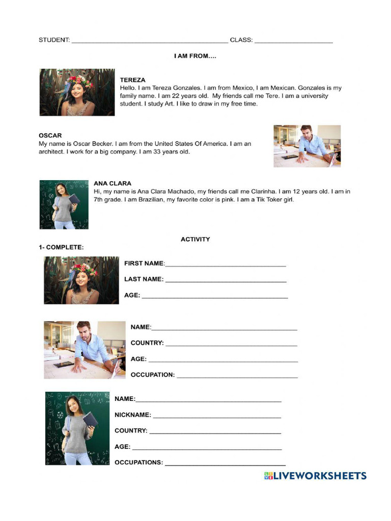 Exercises I Am From | PDF