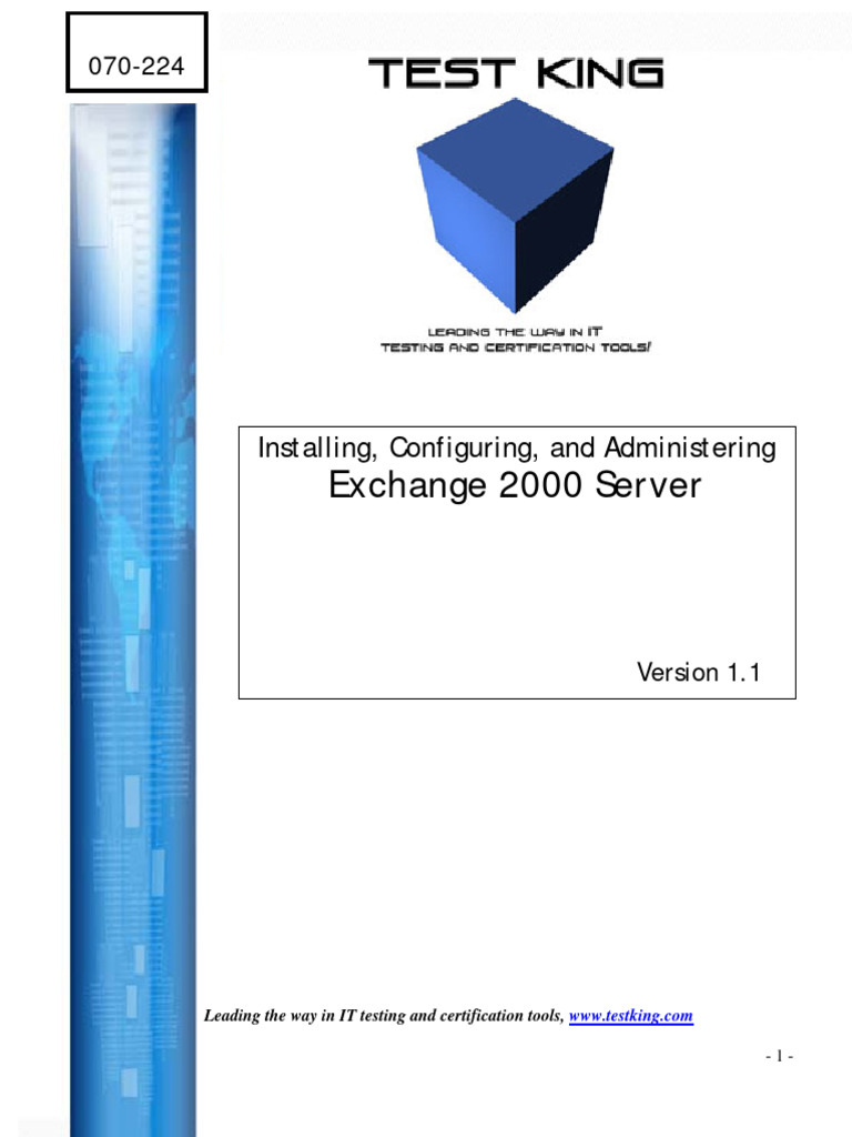 TestKing - MCSE 70-224 Q&A With Explanations v1.1 | PDF