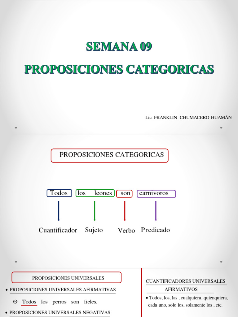 9) Proposiciones Categoricas | PDF