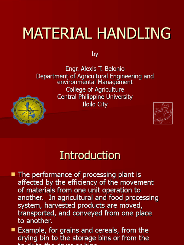 Chapter 13 Material Handling | PDF