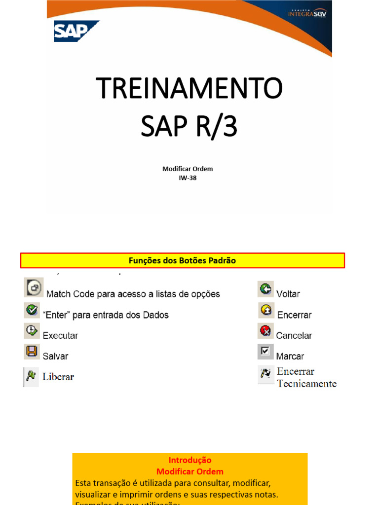 IW38-Modificar Ordem | PDF