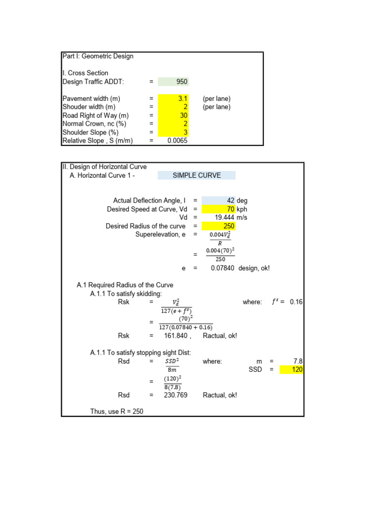 Horizontal Curve Computation | PDF | Road Transport | Infrastructure Horizontal Curve Computation | PDF | Road Transport | Infrastructure