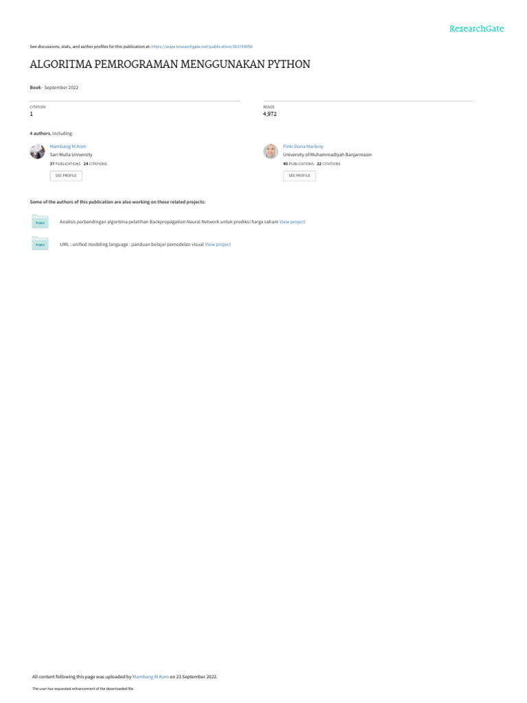 Belajar Algoritma Python | PDF | Seni | Komputer