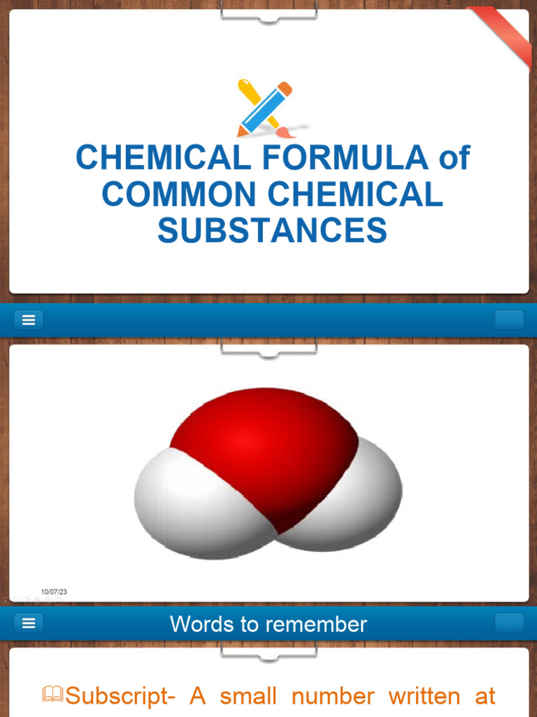 Lesson 2 Chemical Formula of Common Substances | PDF