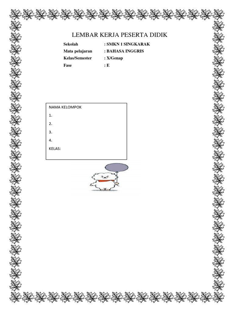 LKPD BAHASA INGGRIS Teks Deskriptif | PDF | Seni & Disiplin Bahasa