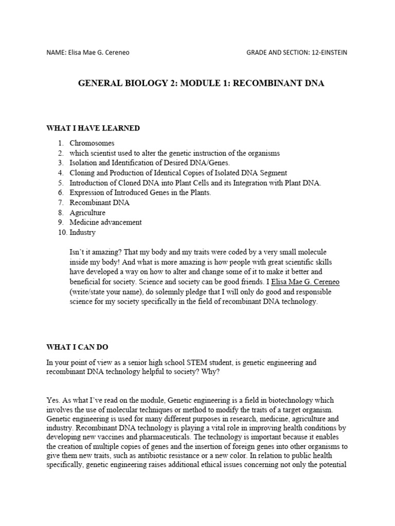 Gen Bio 2-Mod1 | PDF