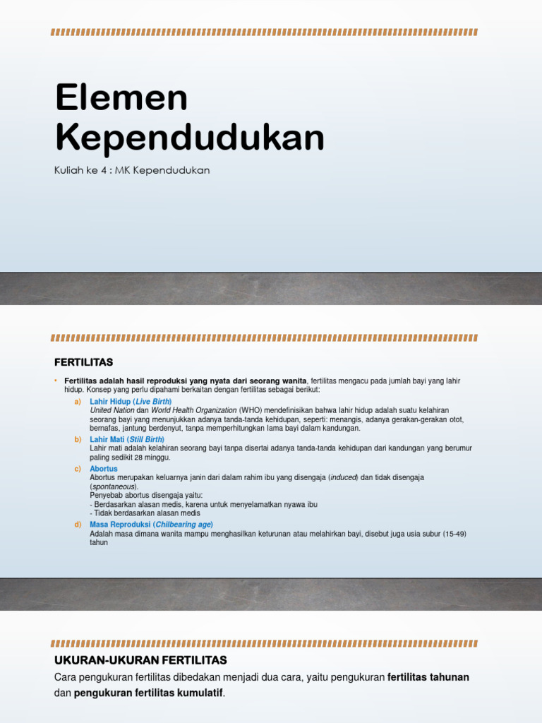 Kependudukan 4 Elemen Elemen Kependudukan | PDF