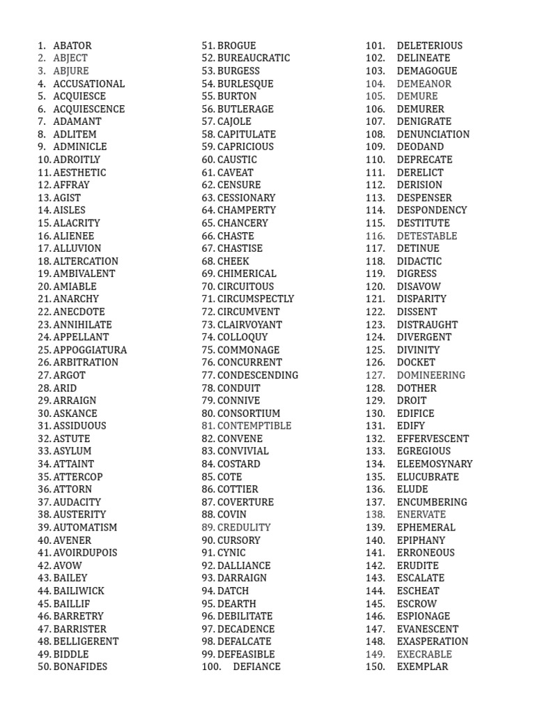 Word List | PDF