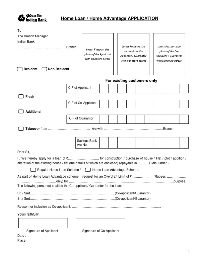 IB Home Loan Application | PDF IB Home Loan Application | PDF