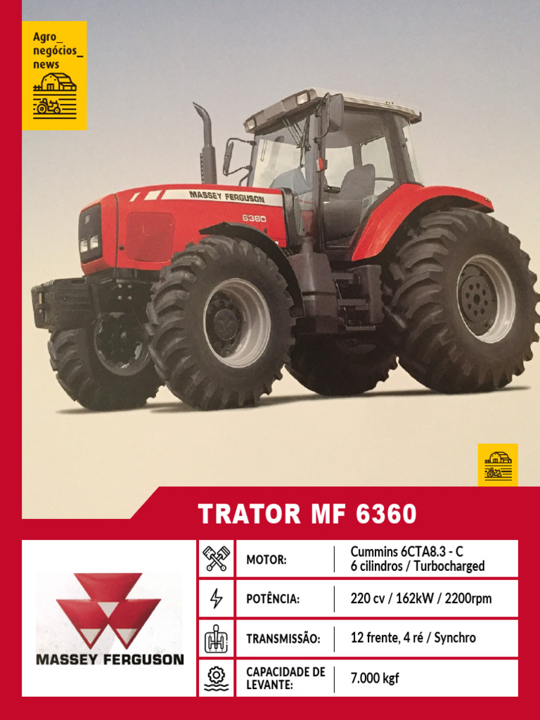 Trator MF 6360: Cummins 6CTA8.3 - C 6 Cilindros / Turbocharged | PDF ...