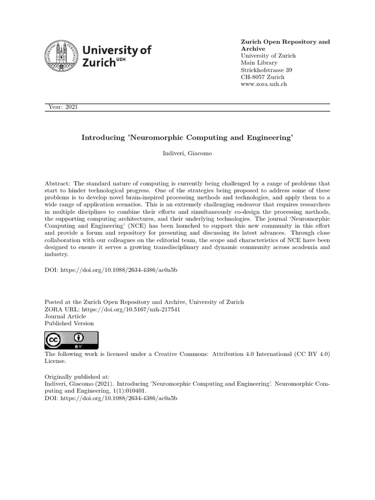 Introducing Neuromorphic Computing and Engineerin | PDF